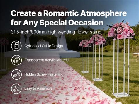 Vevor Column Flower Stand 10pcs 787x315 33lb Acrylic