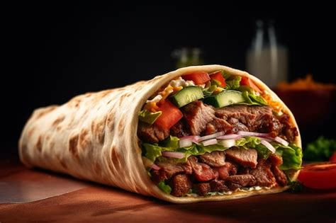 Premium AI Image Delicious Turkish Doner Kebab