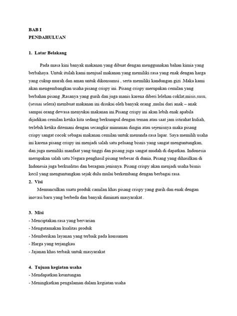 Proposal Usaha Pisang Crispy Pdf