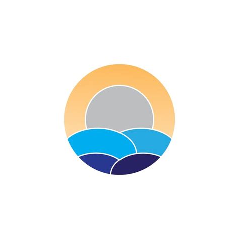 Logotipo De Vector De Puesta De Sol De Forma Redonda Aislada Vector