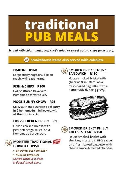 Speisekarte Von Hogshead Pub And Bar Pretoria