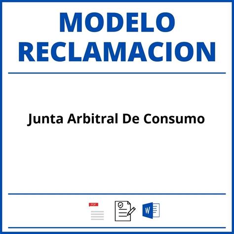 Modelo Reclamacion Junta Arbitral De Consumo PDF WORD