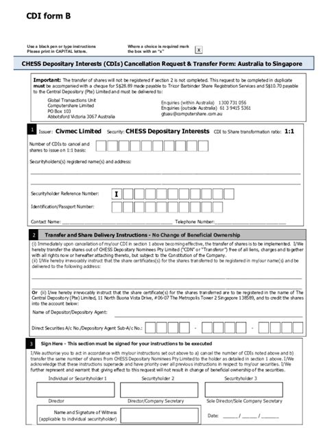 Fillable Online Cdi B Cdi Cancellation Request And Transfer Form Aus