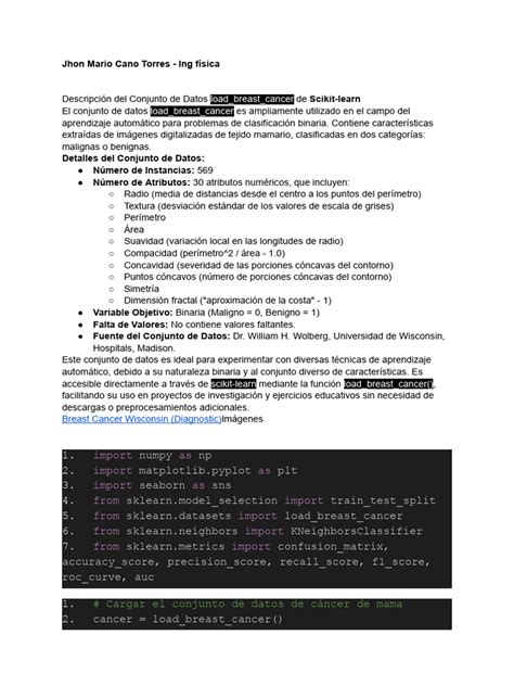 Knn En Colab Pdf Análisis De Los Datos Clasificación Estadística