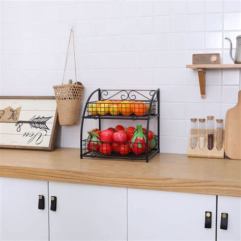Buy LUMAMU 2 Tier Metal Fruit Basket Detachable Fruit Holder For