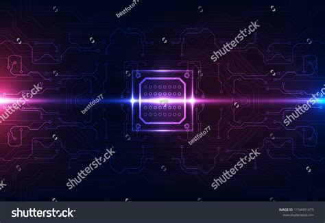 Abstract Technology Chip Processor Background Circuit