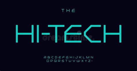 Robótica Alfabeto Hitech Geométrico Sans Serif Letras Fuente De Alta
