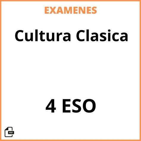Examenes Cultura Clasica 4 ESO PDF Resueltos 2025
