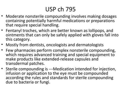 Usp795 Ppt Pharmaceutical Drugs Medical Health