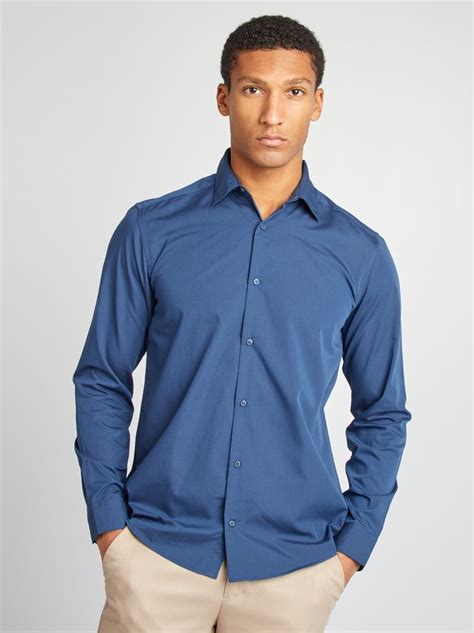 Camisa Clássica Lisa Azul Homem 1300€ Kiabi