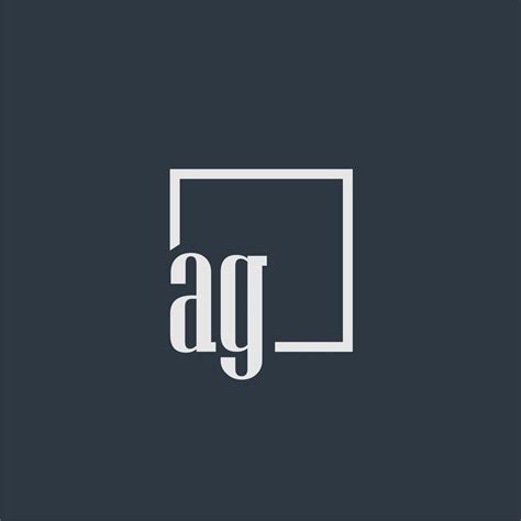 AG Initial Monogram Logo With Rectangle Style Dsign 13101386 Vector Art
