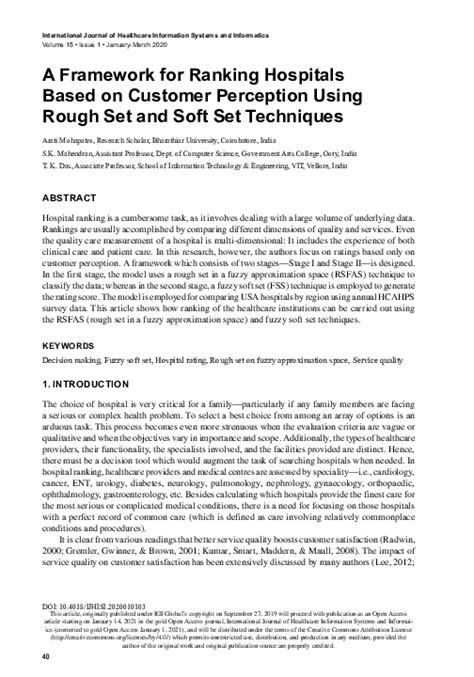 pdf a framework for ranking hospitals based on customer perception