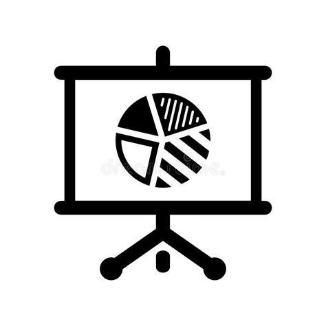 Analytics Business Presentation Pie Chart Statistics Black Icon Stock Vector Illustration