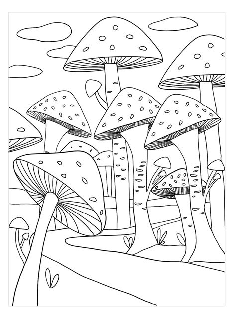 Bosque De Hongos Para Colorear Imprimir E Dibujar Coloringonly The