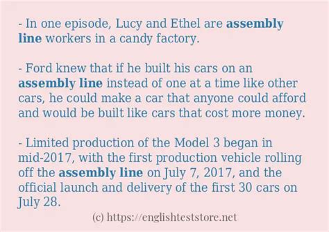 Some Example Sentences Of Assembly Line EnglishTestStore Blog