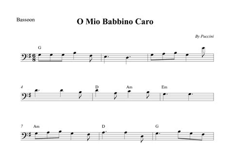 O Mio Babbino Caro Arr Wesley S Silva By Puccini Sheet Music For