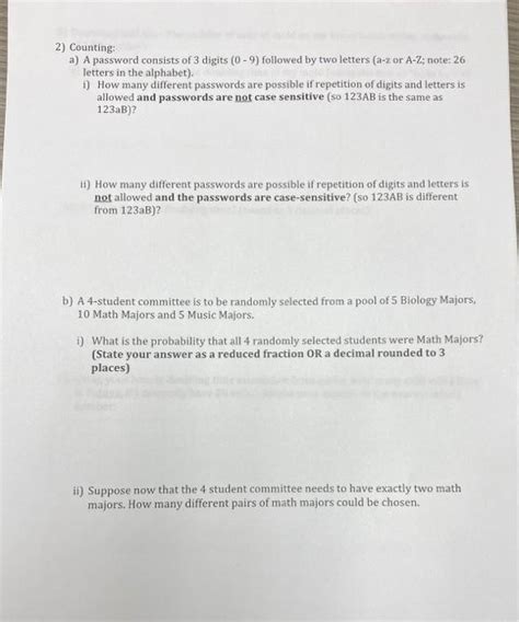 Solved 2 Counting A A Password Consists Of 3 Digits 0
