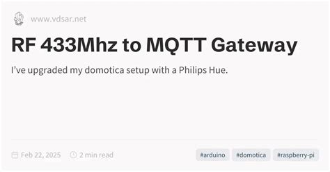 Rf 433mhz To Mqtt Gateway