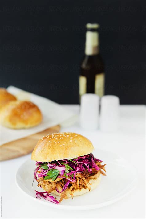 Asian Pulled Pork Burger By Stocksy Contributor Ellie Baygulov