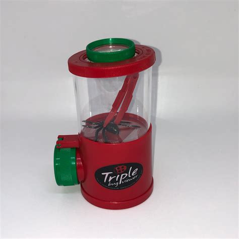 Boîte loupe insecte triple Navir rouge Capture et observation Boîte loupe Boîte microscope