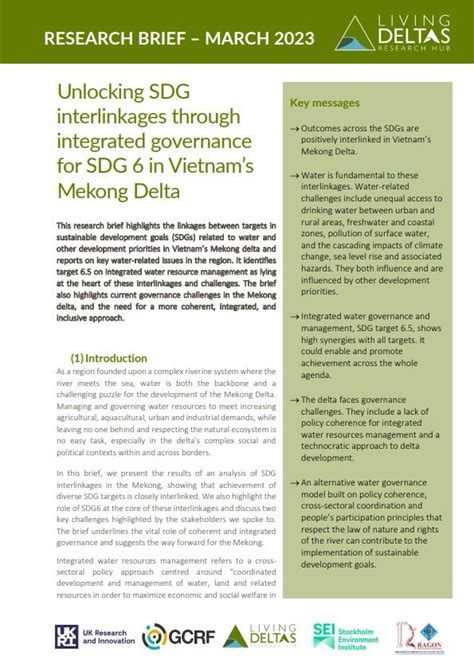 Brief Unlocking Sdg Interlinkages Through Integrated Governance For
