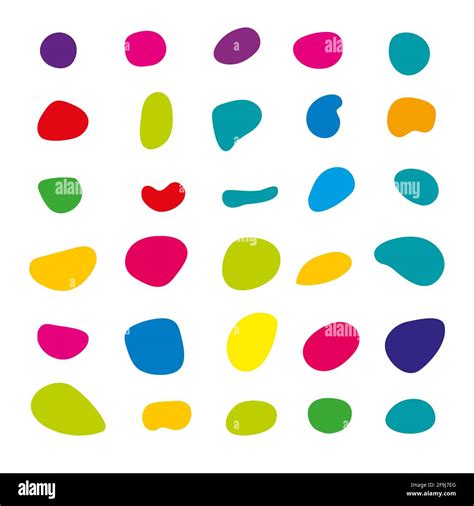 Random Blob Colorful Organic Pattern Spot Shape Amorphous Ink Blob
