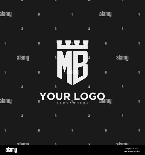 Initials Mb Logo Monogram With Shield And Fortress Design Vector