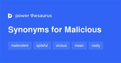 Malicious Synonyms 1 522 Similar Words And Phrases