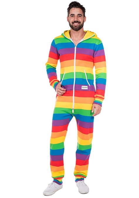 Mens Tipsy Elves Rainbow Jumpsuit Costume