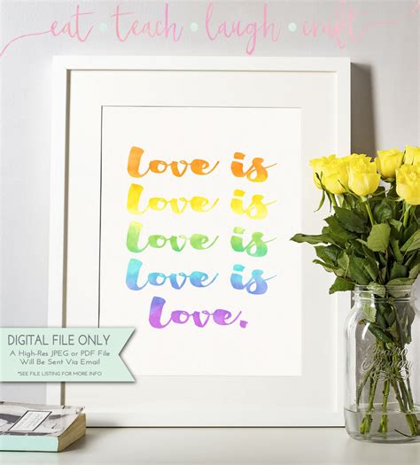 Liebe Ist Liebe Regenbogen Aquarell Druck Lin Manuel Quote Instant