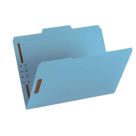 Fastener File Folder 2 Fasteners Reinforced 1 3 Cut Tab Letter Size Blue 50 Per Box