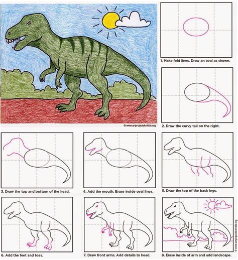 Dino Dot To Dot Tyrannosaurus Rex Dinosaurier Malen N