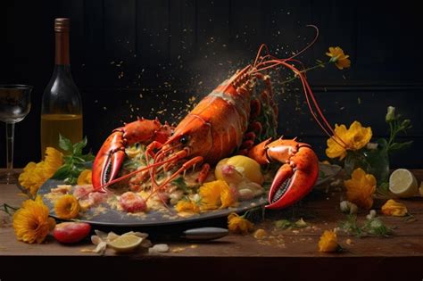 Premium Ai Image Saffron Risotto With Lobster