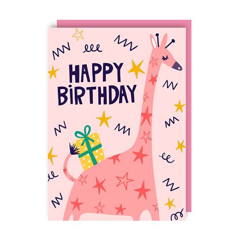 Happy Birthday Giraffe Card Greeting Card From Pheasant Plucker