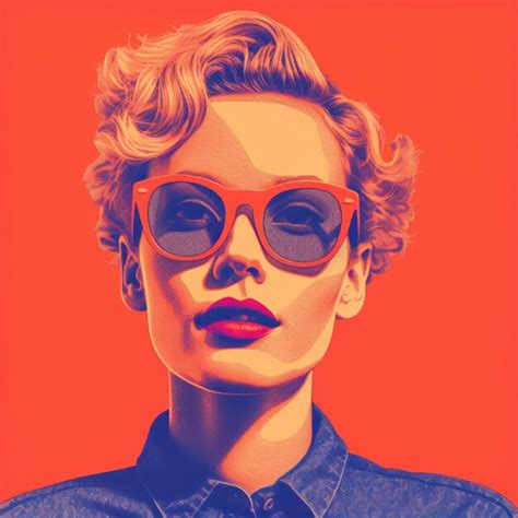 Premium Photo A Pop Art Style Portrait Of A Woman Wearing Sunglasses