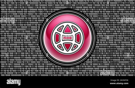 Globe Icon Binary Code Array Of Bits In The Screen Looping
