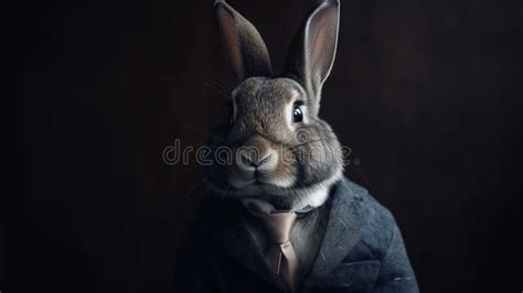 Bunny Wearing A Business Suit Generative Ai Stock Illustration