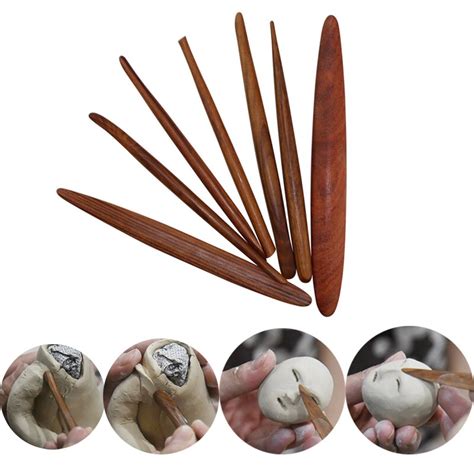 도자기 색상 조각 칼 수제 클레이 도구 세트 빨간색 귀중한 나무 도구 클레이 플라스틱 칼 Aliexpress