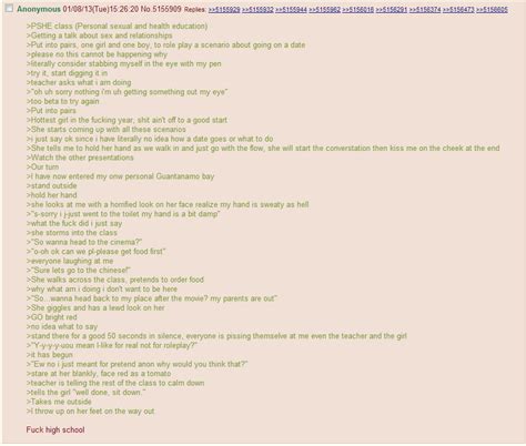 Anon Goes To High School Rgreentext