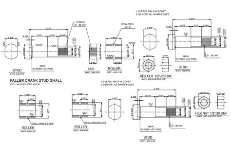 Autocad Dwg Detailed Section Drawing Of The Faller Crank With Roller