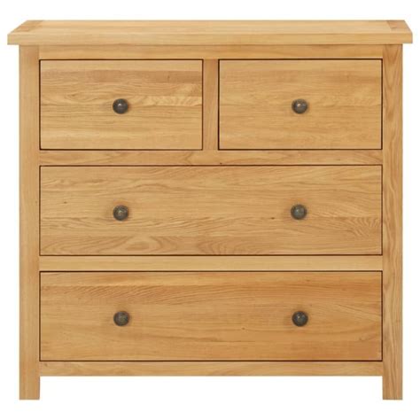 Chest Of Drawers 80x35x75cm Solid Oak Wood