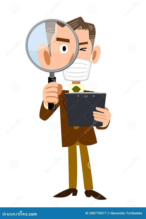 Empresario De Edad Avanzada Con M Scara Para Verificar Ilustraci N Del