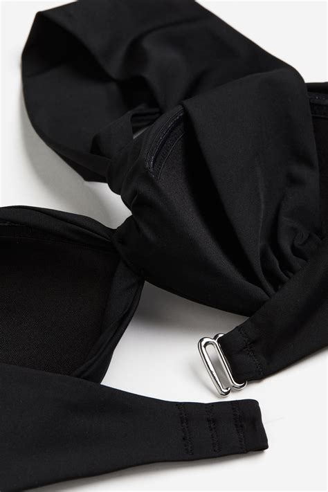 Padded Bandeau Bikini Top Black Ladies Handm Gb