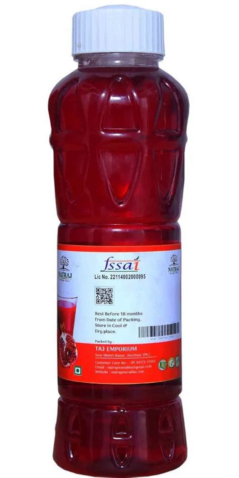 Red Natraj The Right Choice Anar Sharbat Anaarpomegranate Packaging