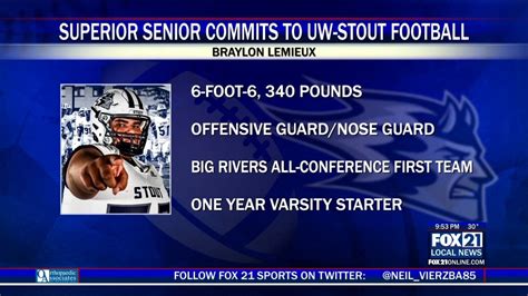 Superior Football Lineman Braylon Lemieux Makes College Commitment To