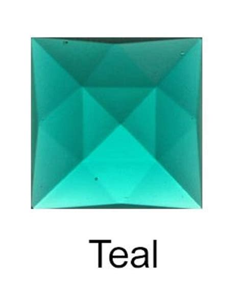 Stained Glass Jewels 25mm Square Faceted Teal The Avenue Stained
