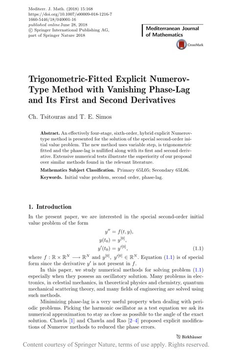 Trigonometric Fitted Explicit Numerov Type Method With Vanishing Phase Lag And Its First And