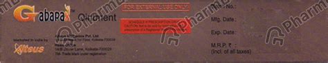 Gabapax Tube Of 50gm Ointment Uses Side Effects Price Dosage