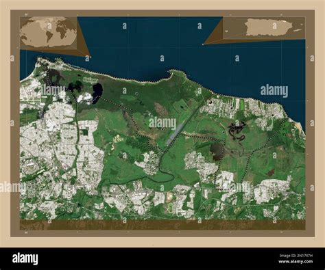 Loiza Municipality Of Puerto Rico Low Resolution Satellite Map Locations Of Major Cities Of