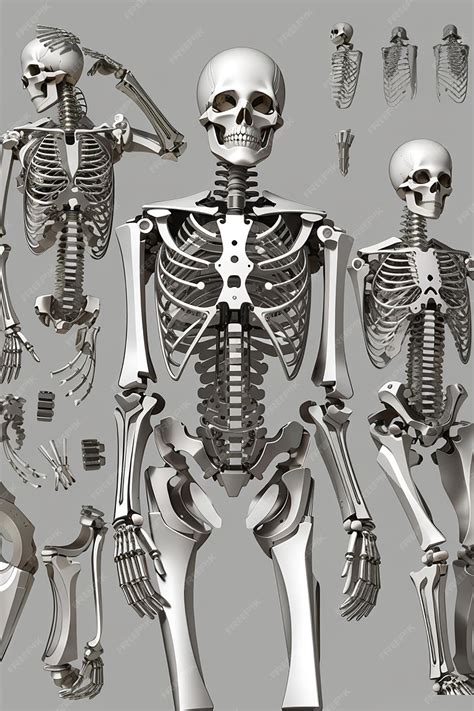 Premium Photo Free Vector Realistic Human Skeleton